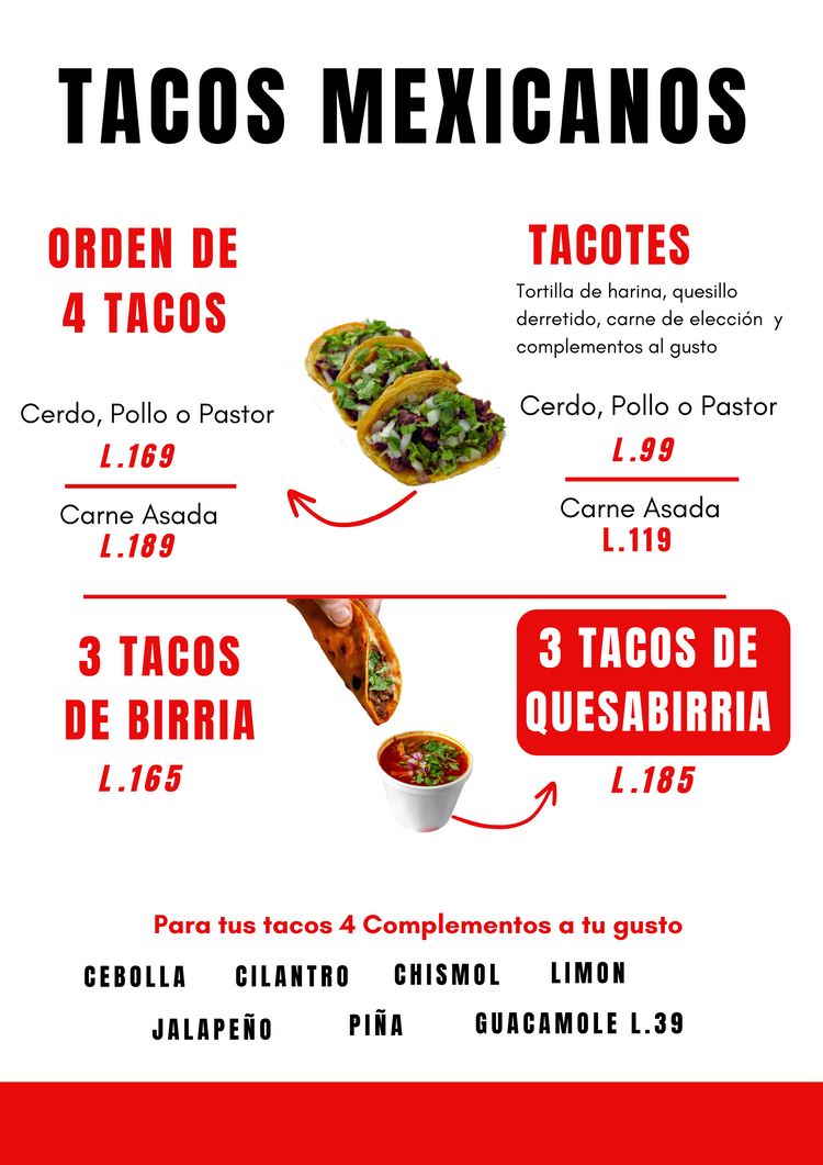 Menu – Taco Burger