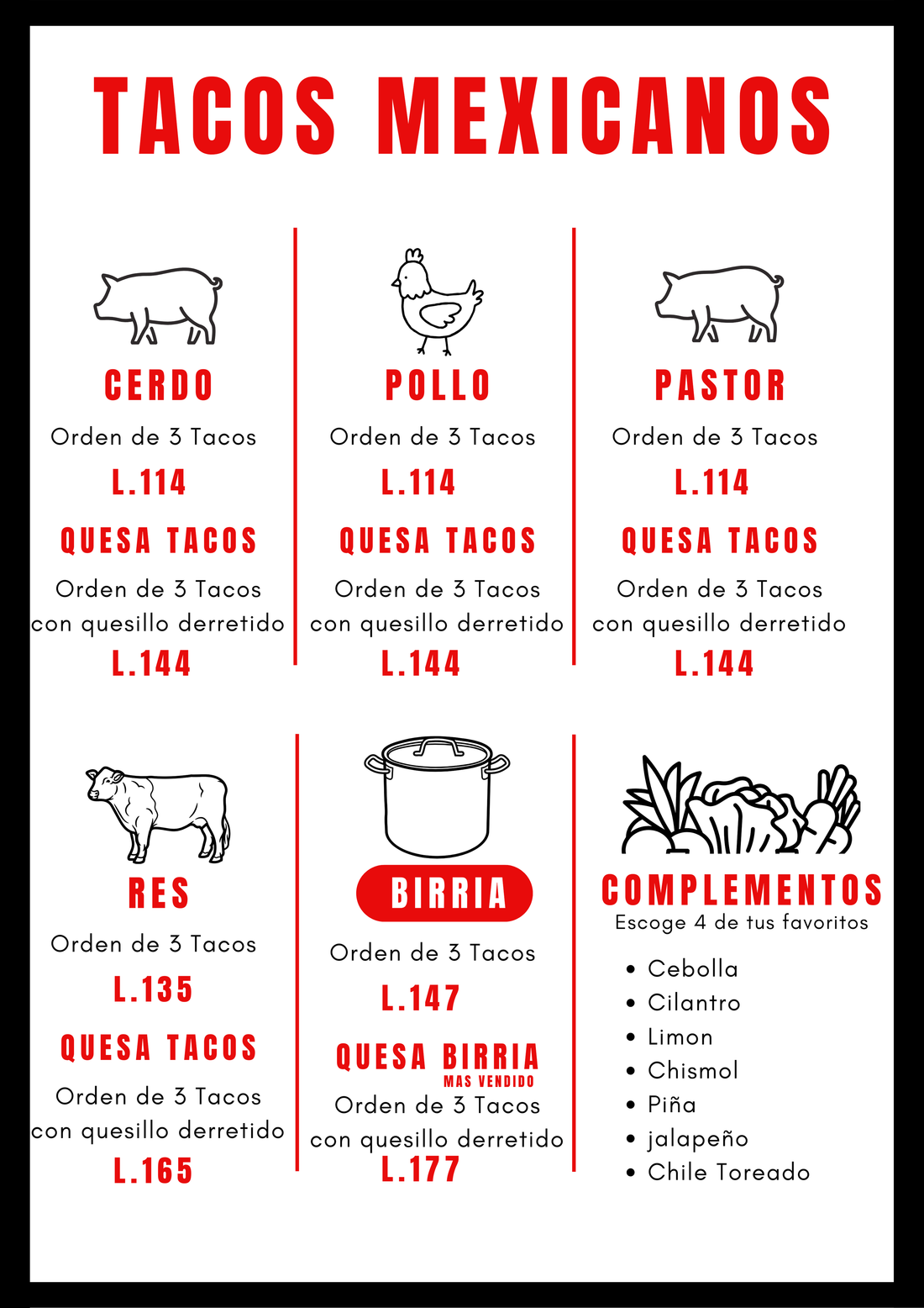 Menu – Taco Burger