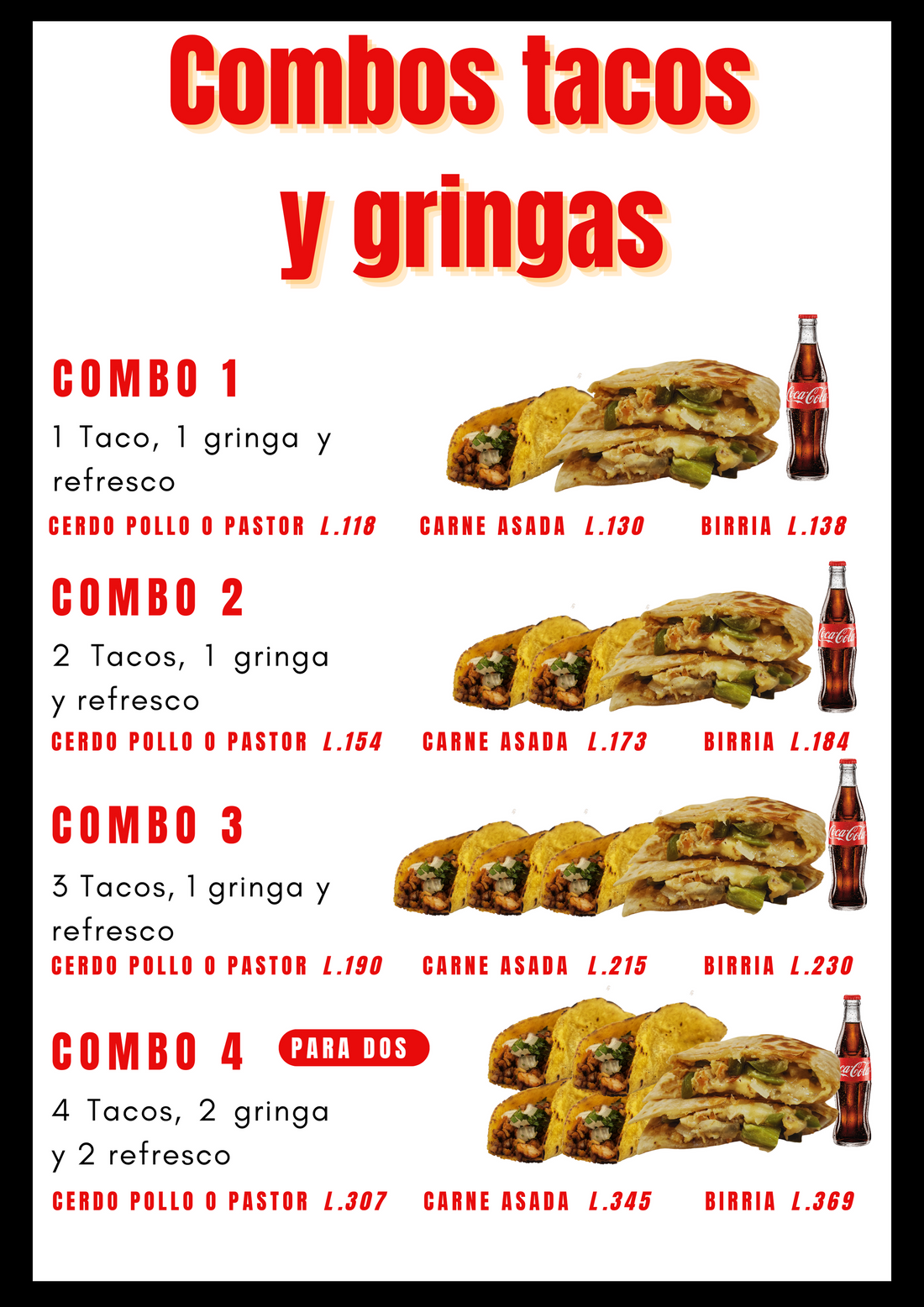 Menu – Taco Burger